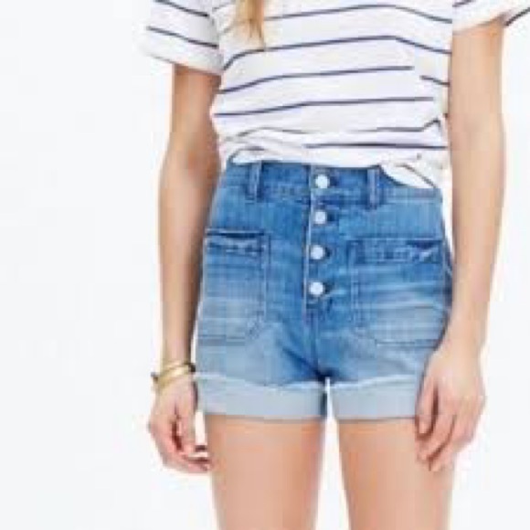 Madewell | Shorts | Madewell 24 High Rise Retro Button Fly Shorts Denim ...